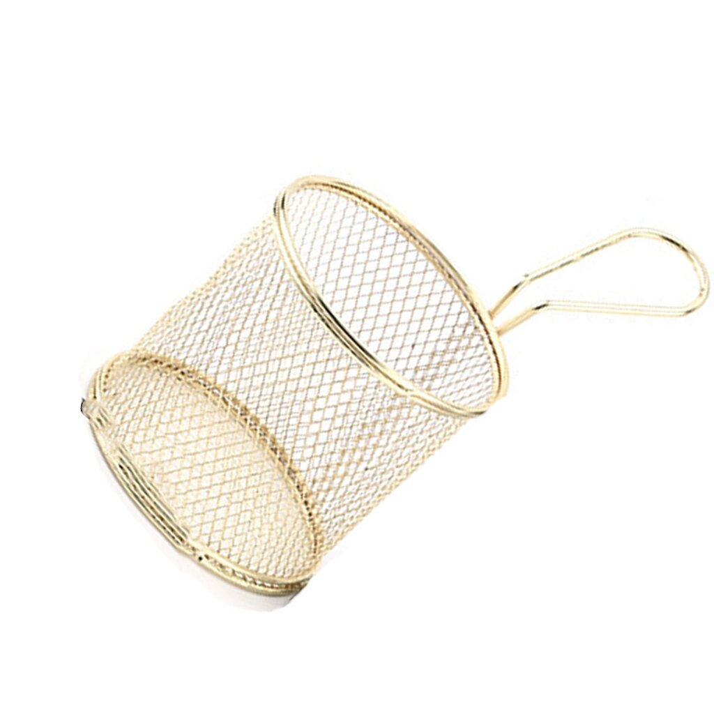 Цилиндрическая корзиночка для жарки картофеля фри-золотистая-Большая