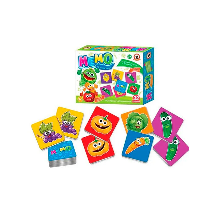 Развивающая настольная игра "Мемо Фрукты и овощи" 3+ 03454 "Русский стиль"
