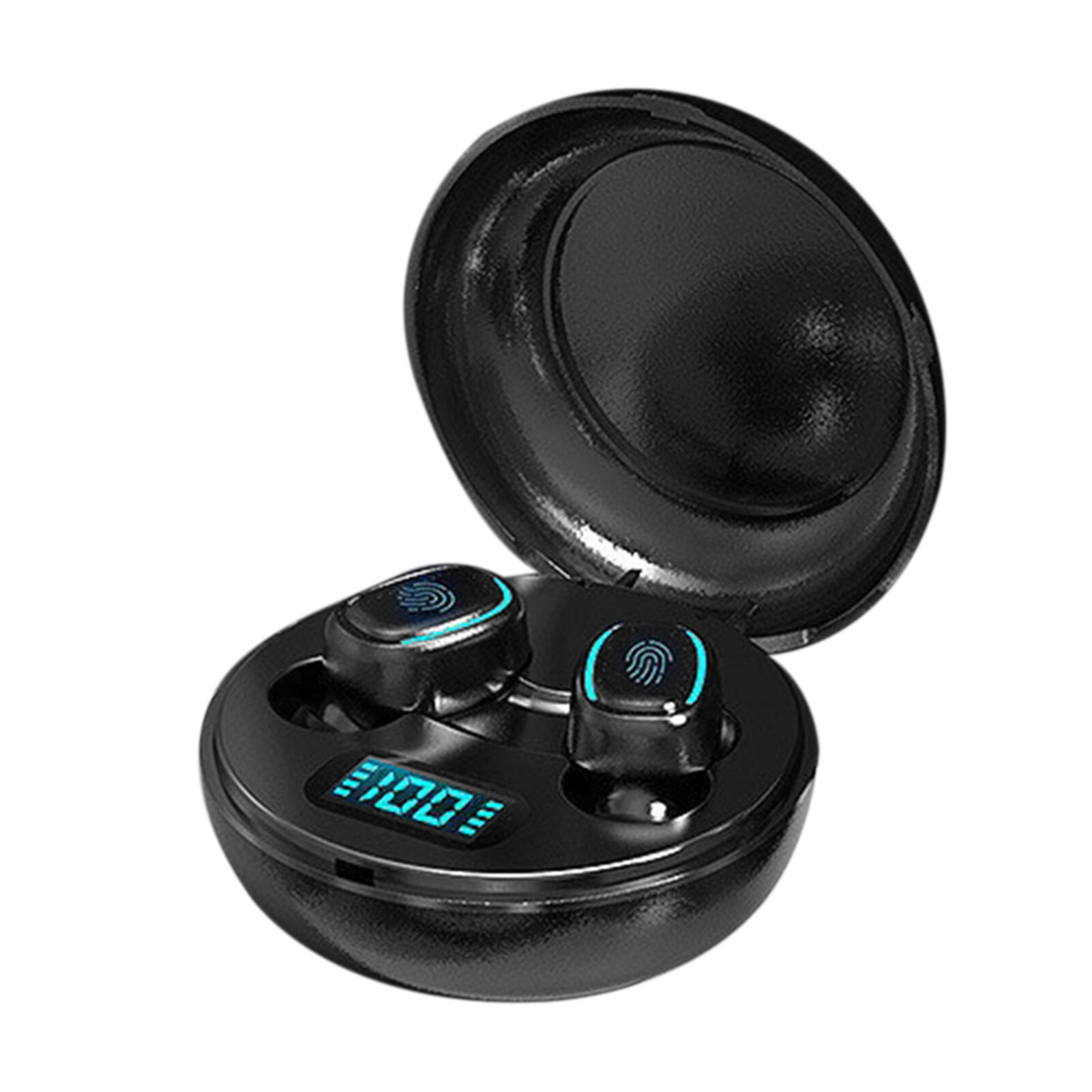 A10 TWS Наушники с подключением по Bluetooth, с подсветкой LEDs, сенсорным управлением, двухканальным звуком, водонепроницаемостью IPX4, встроенной батарейкой 200mAh, кейсом для хранения, миниатюрными и портативными, черного или белого цвета, материал