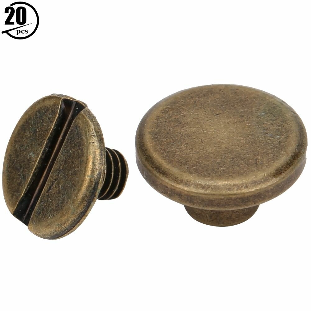 Набор латунных заклепок для книг набора счетов, винтов для соединения блокнотов, ремешков и заклепок, бронзового цвета, 20 штук