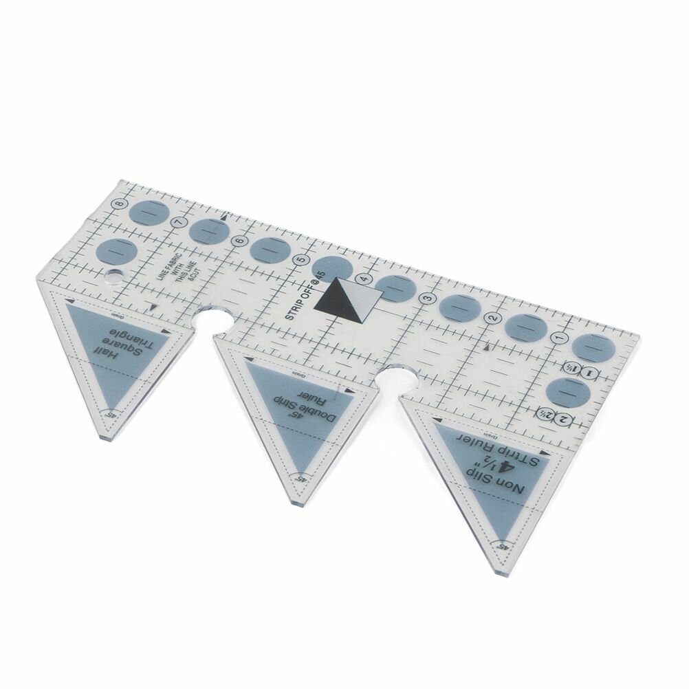 Линейка-сетка, 45/60/90 градусов, двухполосная линейка, прозрачная акриловая нескользящая четвертьтреугольная направляющая для резки для шитья
