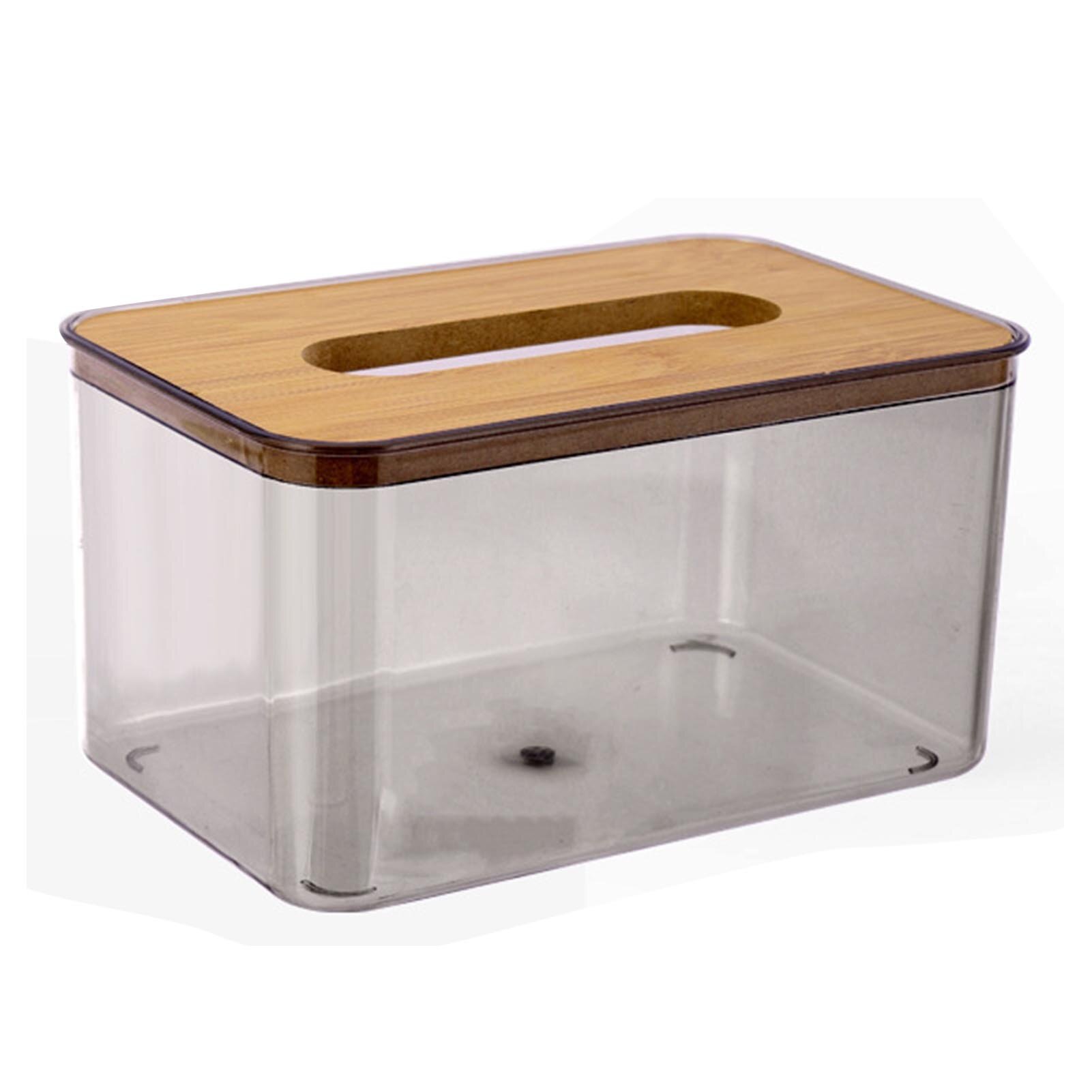 Tissue Box Minimalist Style Large Capacity Decorative Holder for Home Living Room Dining Medium Transparent Gray