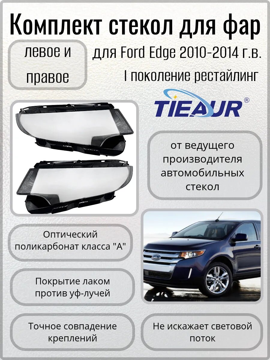 Комплект стекол для фар Ford Edge 2010-2014 г.