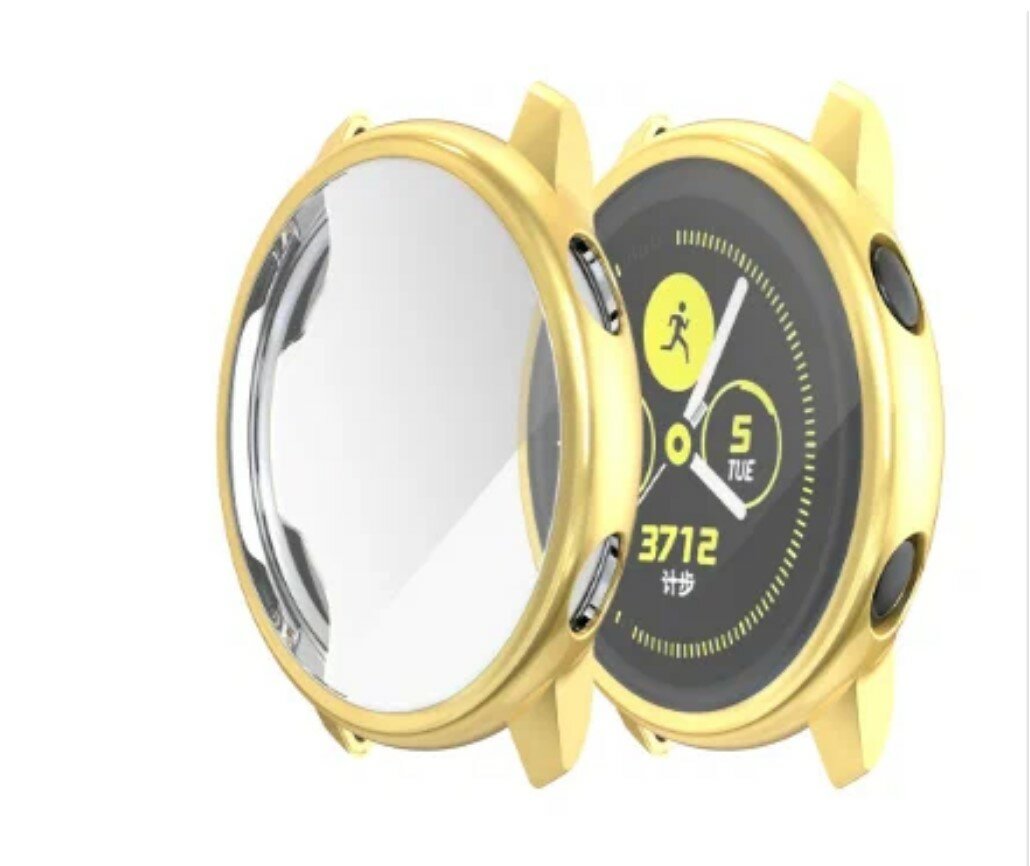 Чехол-кейс-пенал MyPads для умных смарт-часов Samsung Galaxy Watch 46 mm (SM-R800) тонкий силиконовый золотистый