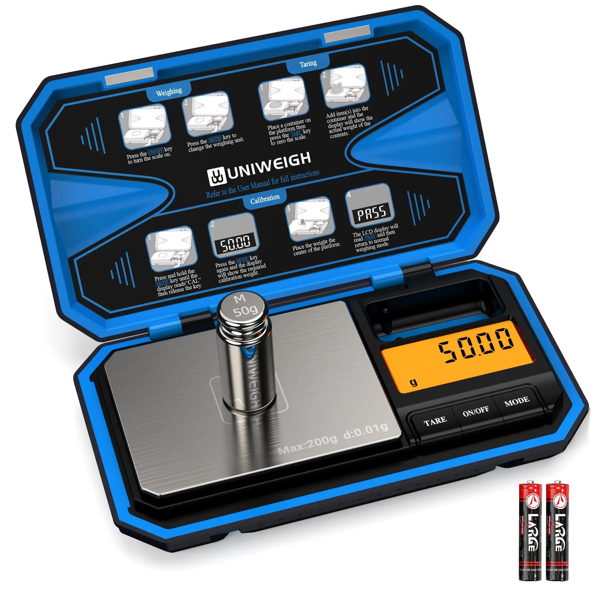 Цифровые карманные весы 200 г/0,01 г, цифровые граммовые весы, мини-ювелирные весы, цифровые весы, граммы с грузом на дюйм 50 г