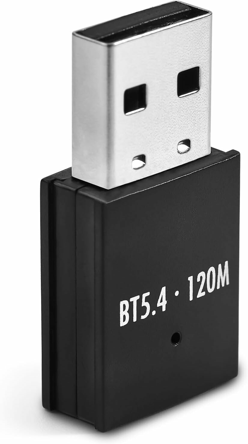 Адаптер Bluetooth JAPOO BT 5.4 для компьютеров, Bluetooth-приемник, USB-адаптер Bluetooth дальнего действия, поддерживает системы Win11/10/8.1, подходит для настольных и портативных компьютеров, максимальная дальность передачи до 393 футов.