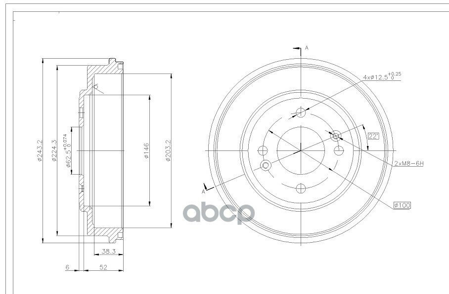 Тормозной барабан M-TEX арт. MTBT1045