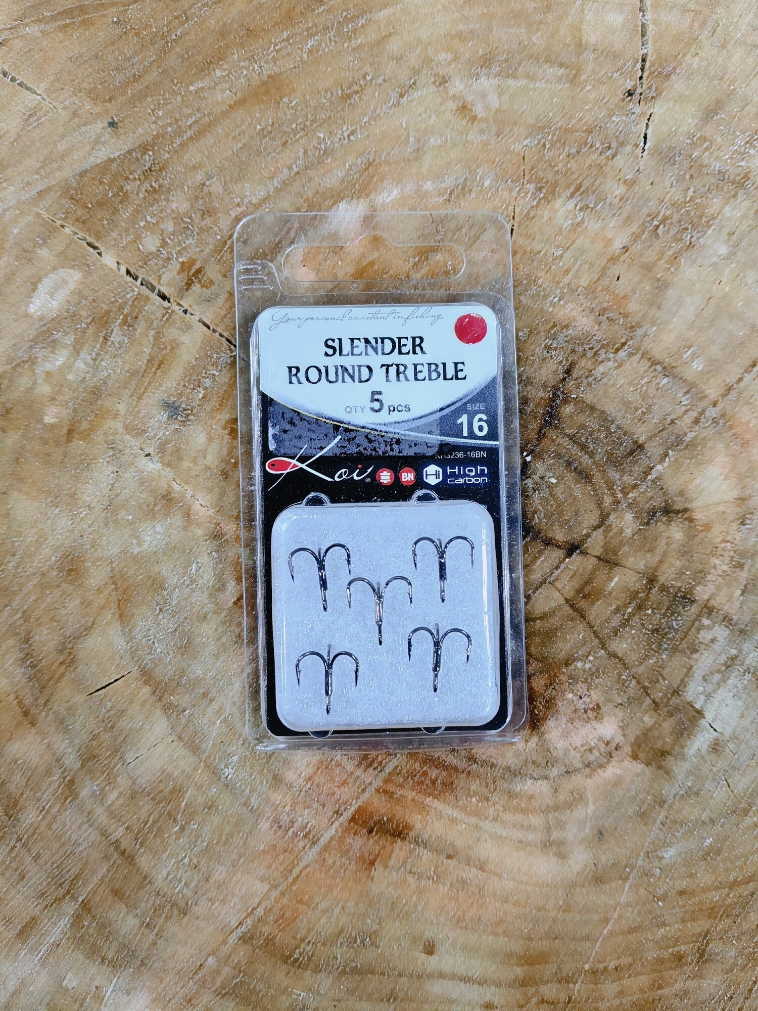 Рыболовные крючки ( тройник) KOI Slender round Treble номер 5 штук номер 16