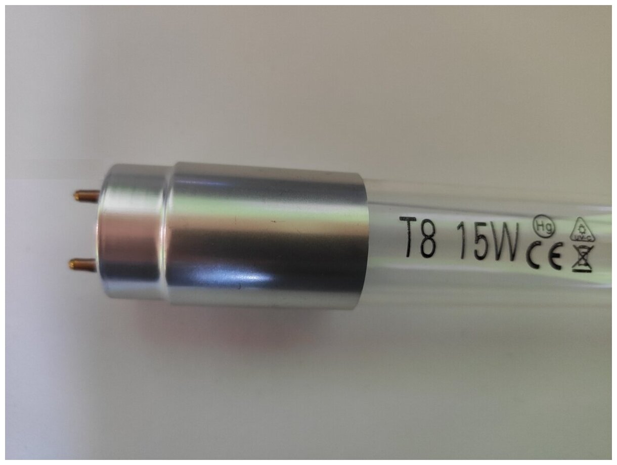 Лампа ультрафиолетовая запасная LightBest UVC 15W T8 G13 438 мм бактерицидная для облучателей и рециркуляторов