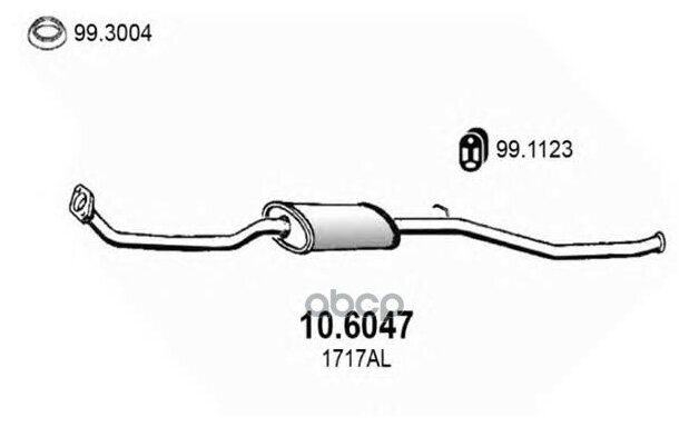Глушитель средняя часть ASSO арт. 10.6047