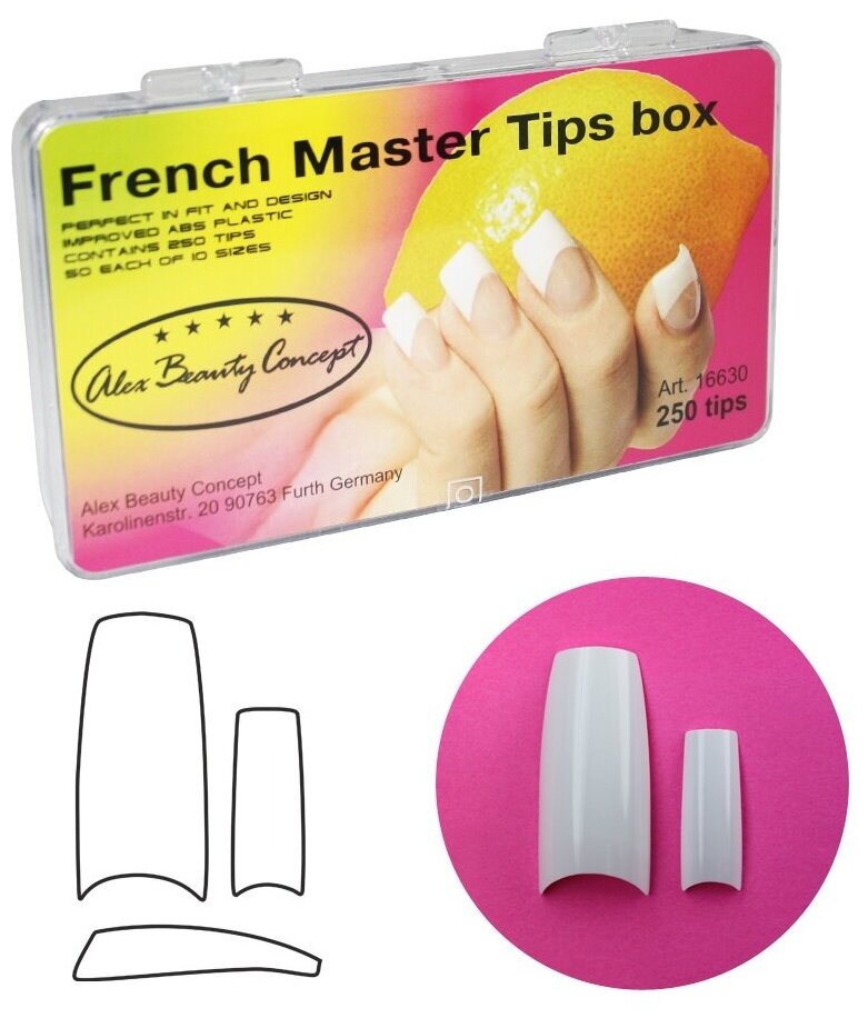 Alex Beauty Concept Типсы French Master Tips Box, 250 шт