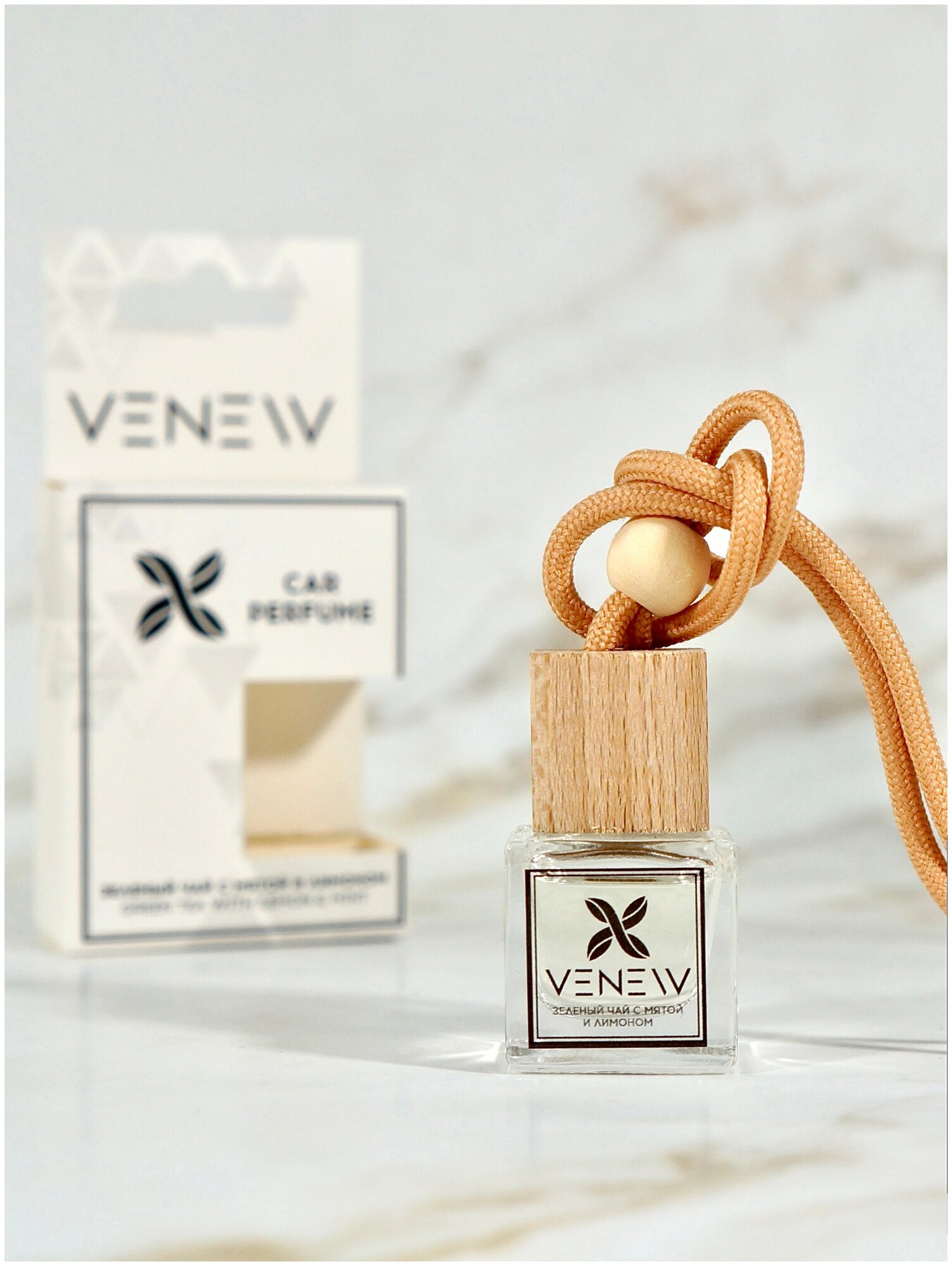 VENEW Ароматизатор для автомобиля / Автомобильный парфюм, аромат "Зеленый чай с мятой и лимоном"