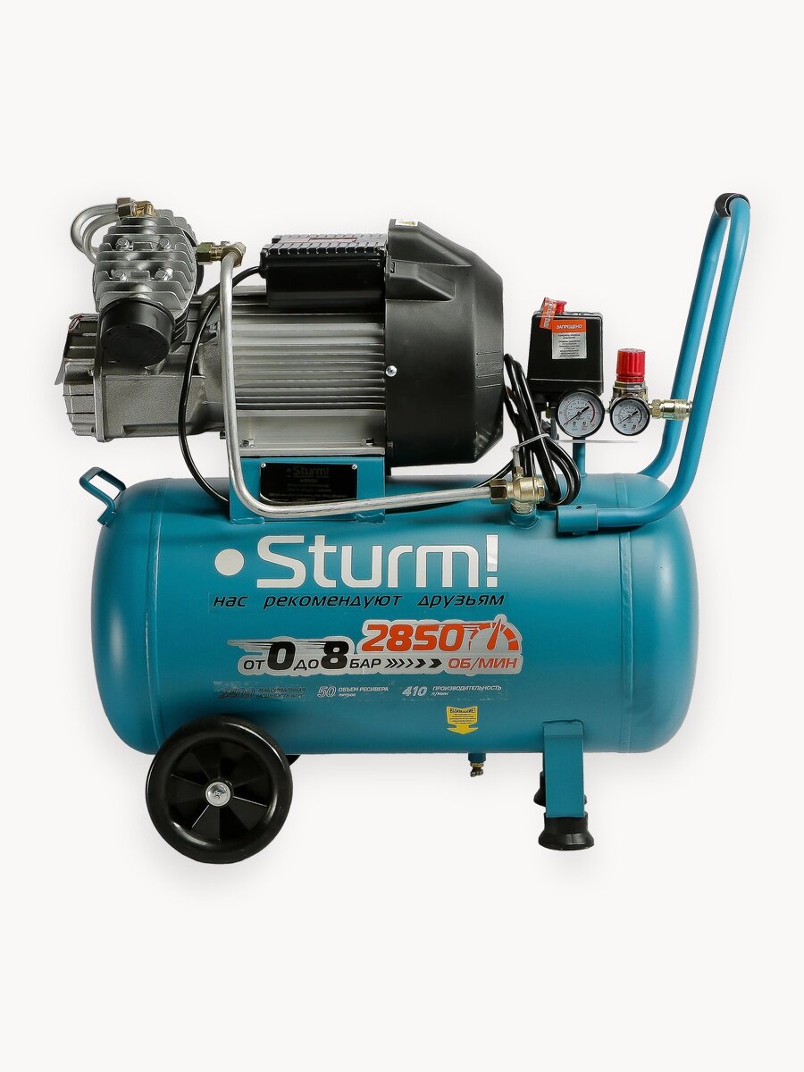 Компрессор масляный Sturm! AC93250 2,4 кВт, 8 бар, 50 л, 267 л/мин