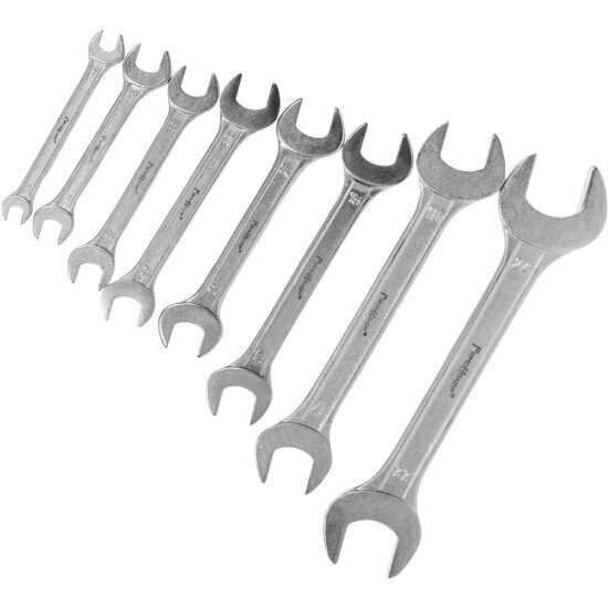 Набор ключей Ремоколор гаечных рожковых, углеродистая сталь, 8 предметов 43-2-518