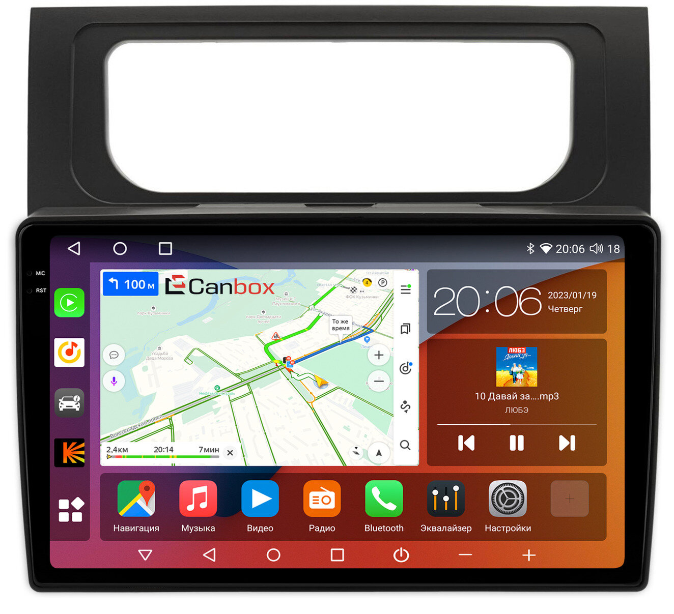 Штатная магнитола Volkswagen Touran 2 2010-2015 (черная) Canbox EVO 2K 5830-10-1164 Android 14 (4G-SIM, 12/256, DSP, QLed, AI, 360)