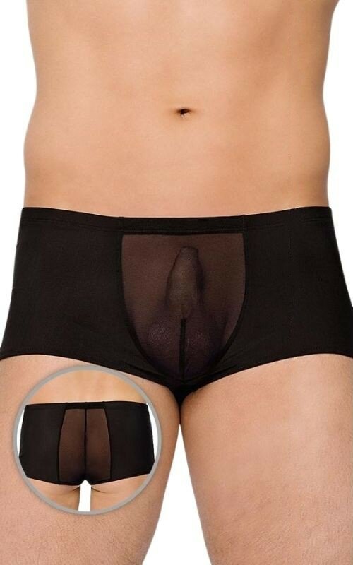 Мужские шорты-боксеры с прозрачными вставками Soft Line"Soft Line Black" XL, черные