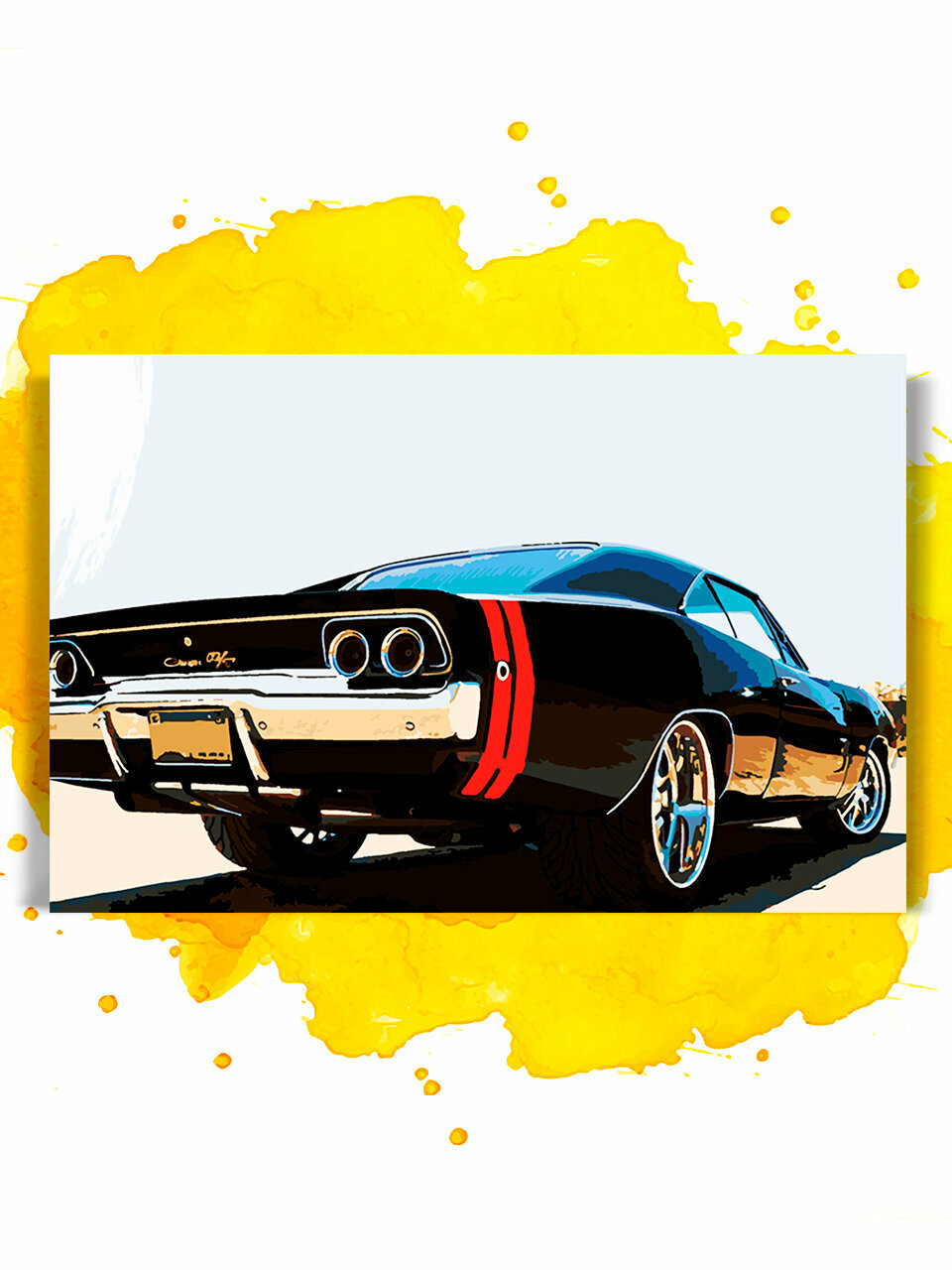 Картина по номерам на холсте Dodge Chargerposter, 30 х 60 см
