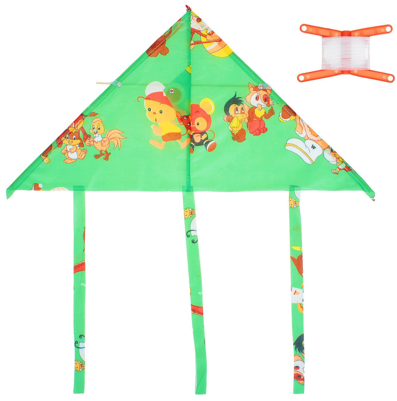 Детский воздушный змей с леской, летающая игрушка, размер изделия 65х30 см