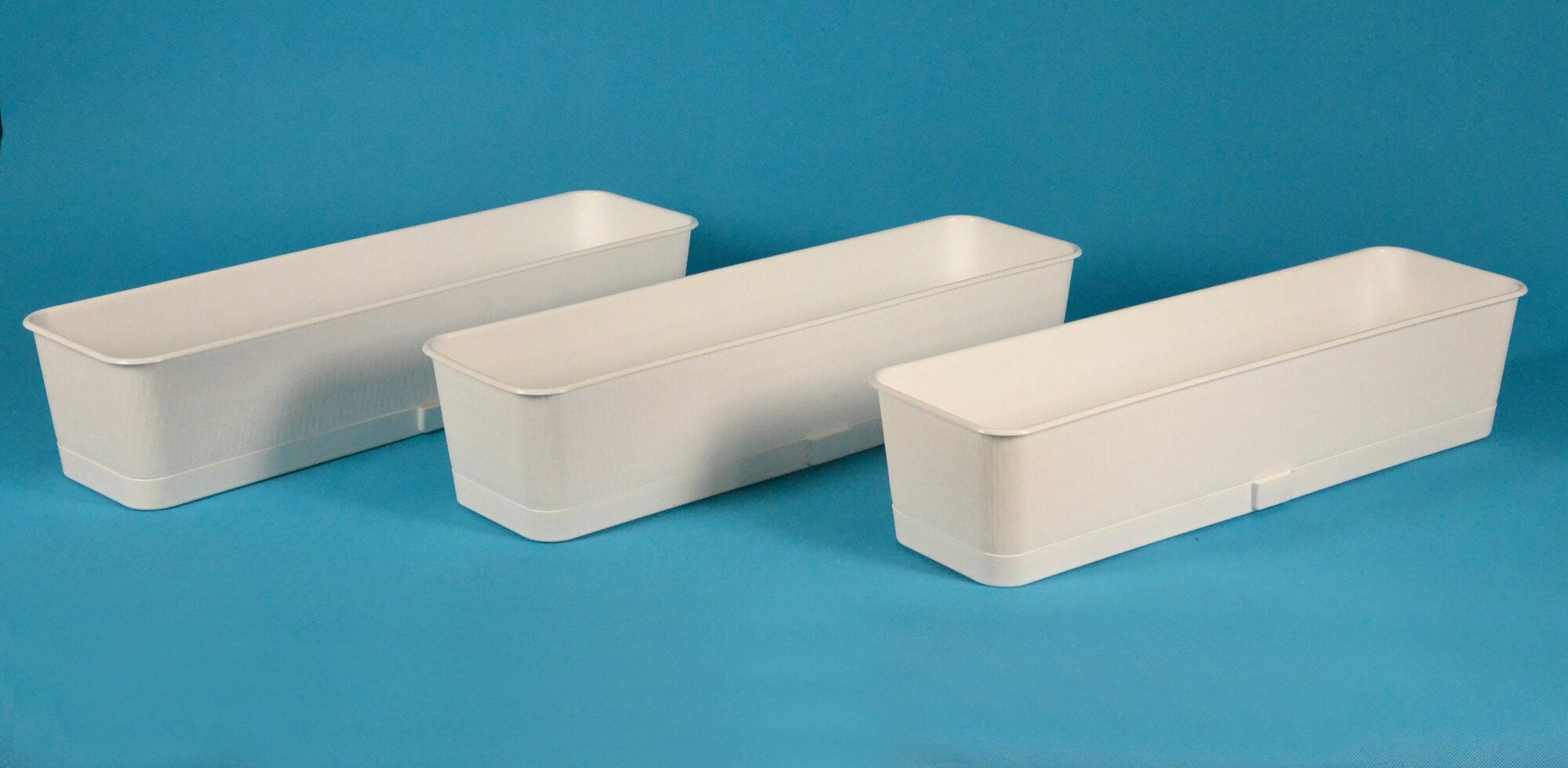 Балконный ящик Прованс, 58x17x13см, 9.5л, белый / 3 шт