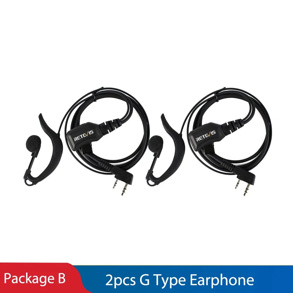 2шт Retevis G Type наушники для рации, черный