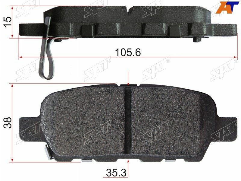 . SAT Тормозные колодки задние для NISSAN J10 06-13 X-TRAIL T## 00- TIIDA C11 05-12