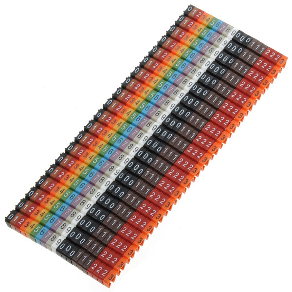 Набор маркеров для кабеля 4-6 мм2 символы (0-9.0.0.0.1.1.1.2.2.2.3), 400шт. KCG3 9996-3 (2 шт. в наборе)