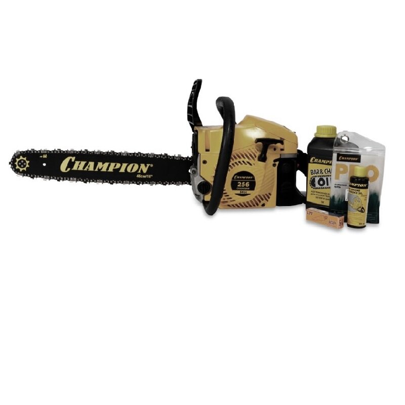 Пила цепная бензиновая CHAMPION A256-18, 256-18" 0.325-1.5-72 A256-18 +подарочный набор
