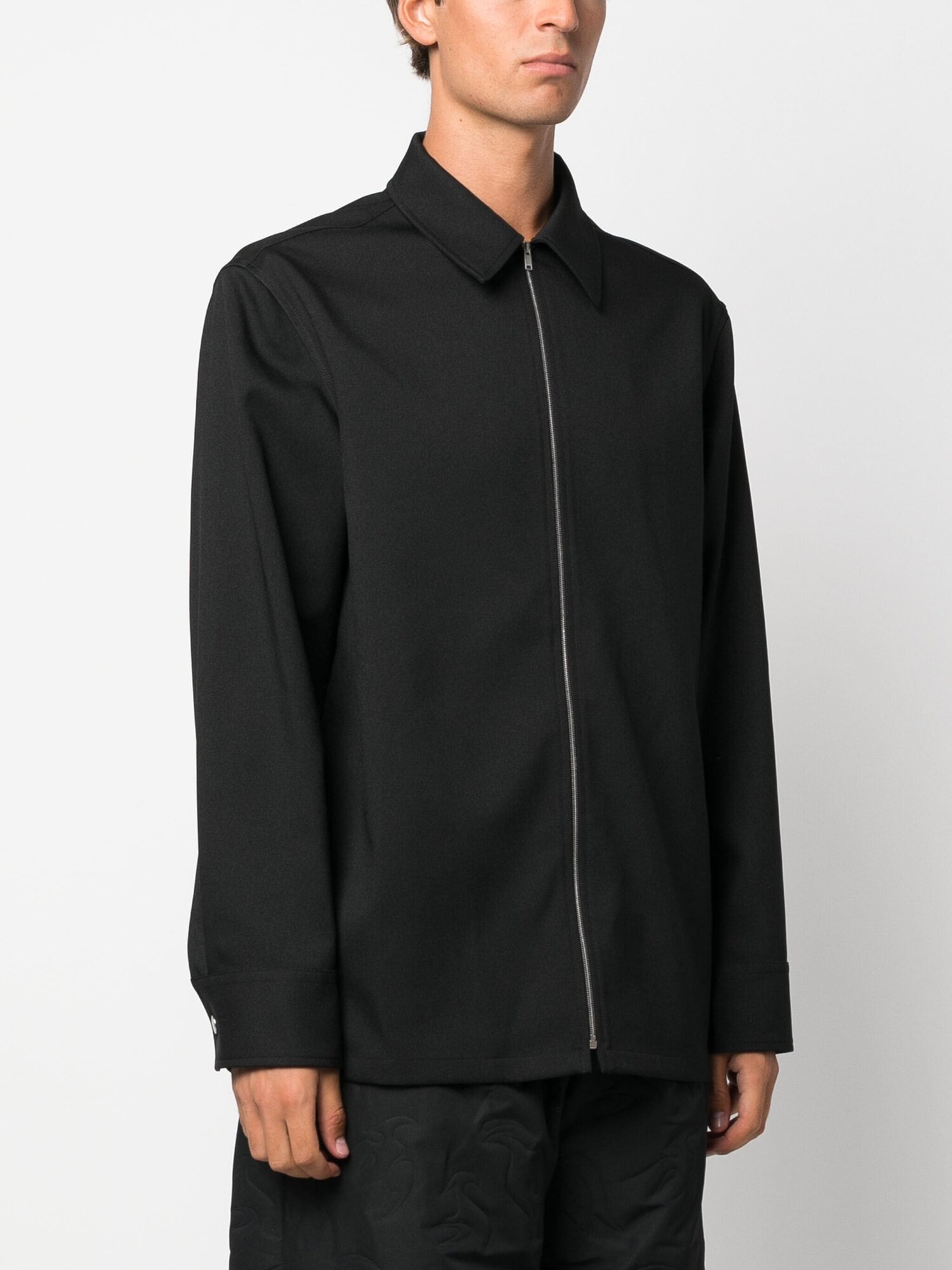 Куртка Jil Sander Classic-collar shirt jacket, размер 48, черный — фото 1