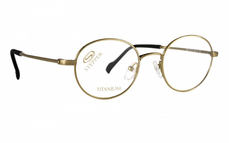Оправа Stepper SI-60236 F010, овальная, титан, золотистая, салфетка и футляр в комплекте