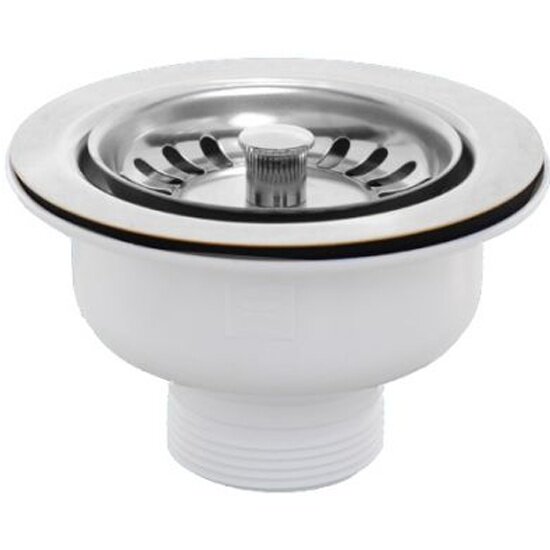 Выпуск Mcalpine MRSKW7ST, 113 мм нерж. решетка с фильтр. пробкой (нержавейка с пластиком), H=70 мм, выход 1 1/2", хром