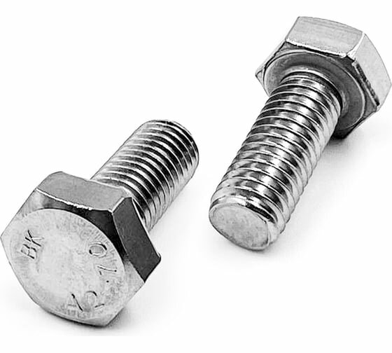 Нержавеющий болт с шестигранной головкой ZITAR M12x30 мм, DIN 933, А2-70, полная резьба, 12Х30-10 (10шт.)