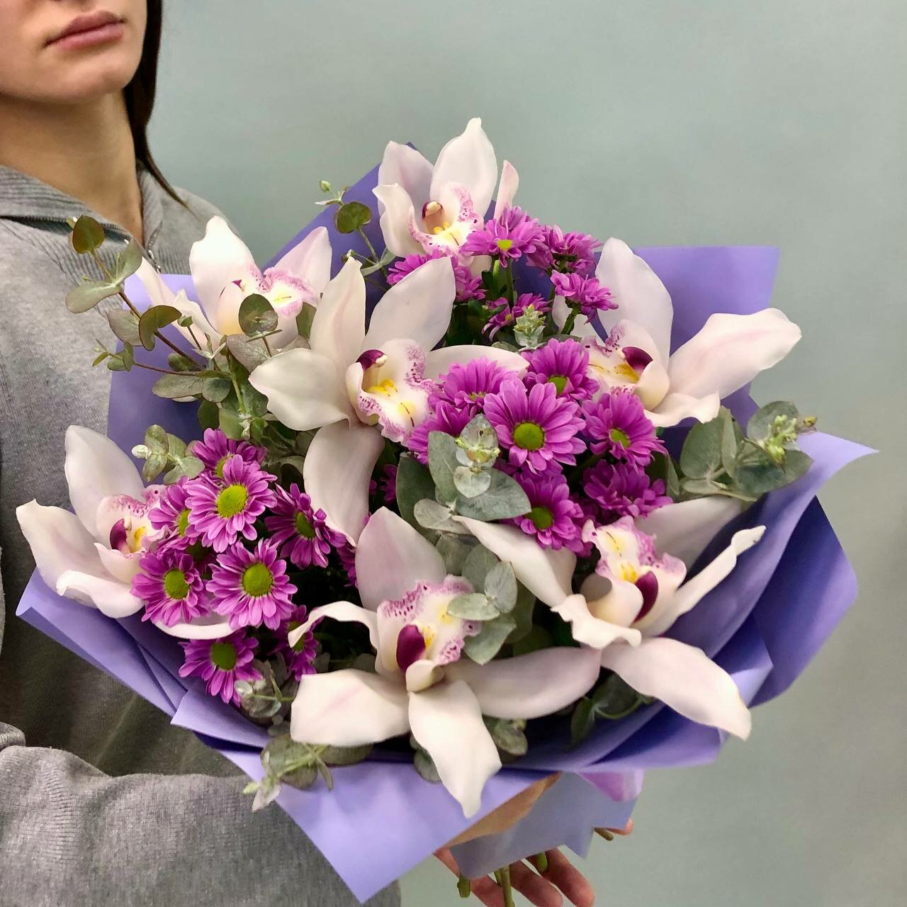 Букет орхидей (сиреневый)