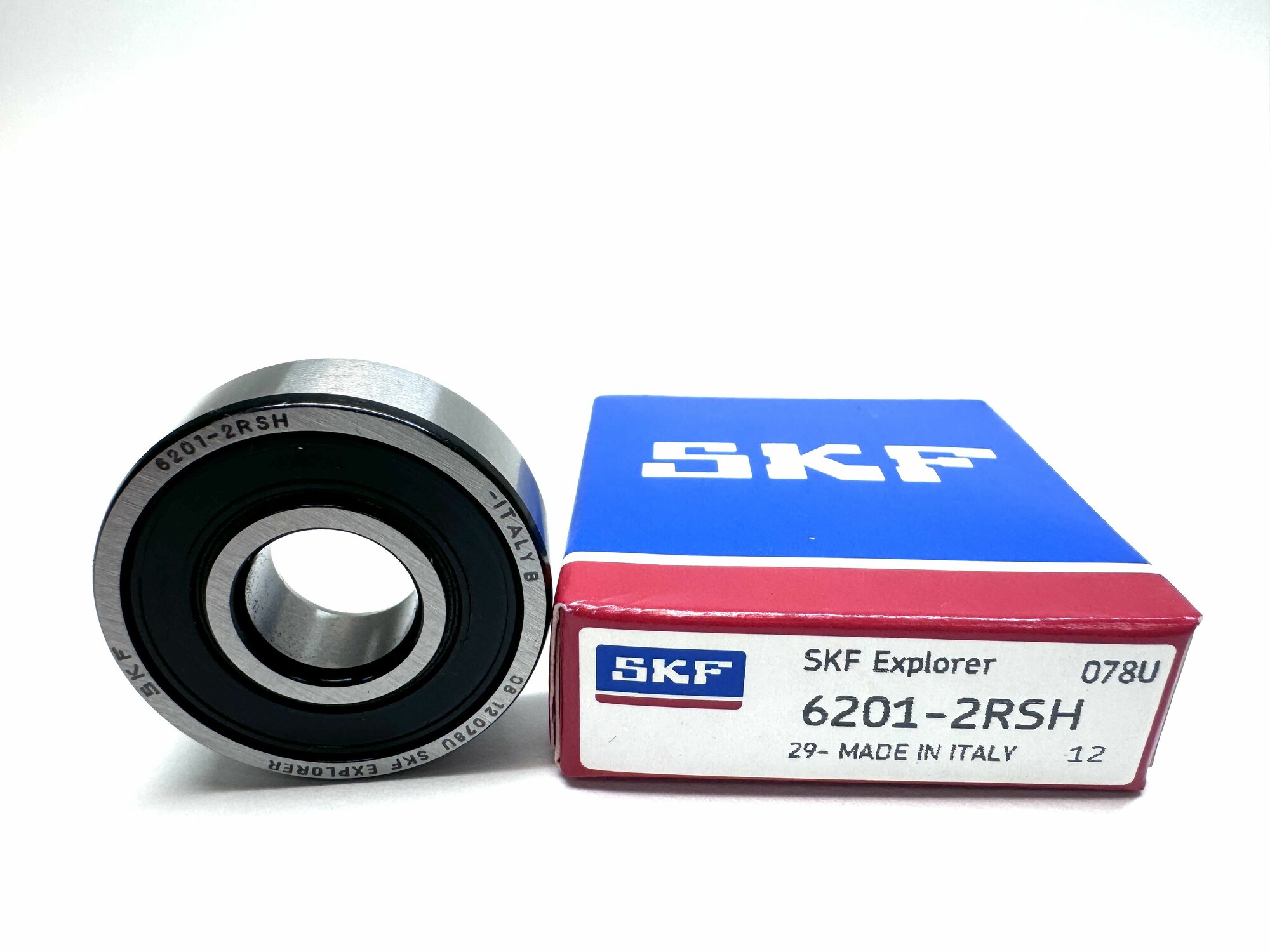 Подшипник SKF 6201-2RSH, шариковый, закрытый, титановый, серый металлик — фото 1