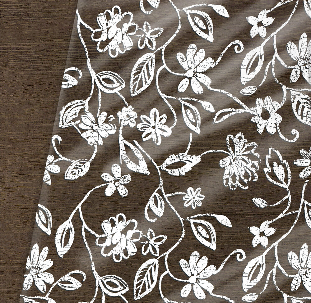 Клеенка пвх "ажурная" 132 см рулон 25 м вьюнок 004-1