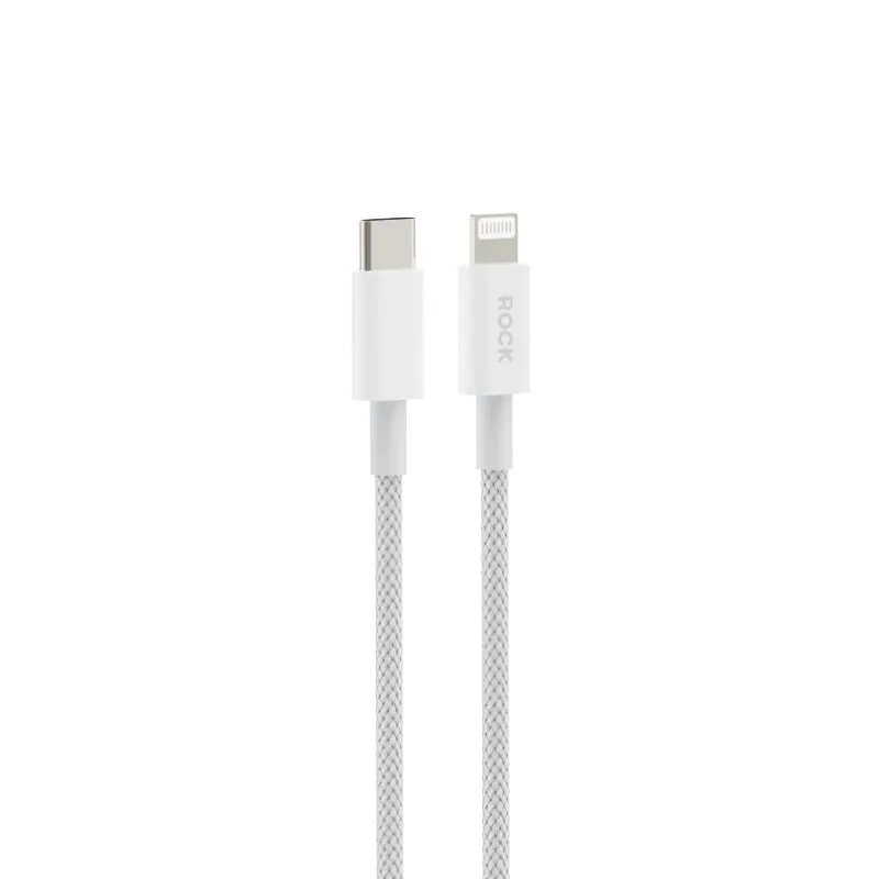 Кабель зарядный ROCK Rainbow Series UCB-C TO Lightning 27W Fast Charging Data Cable 1.2M Серый