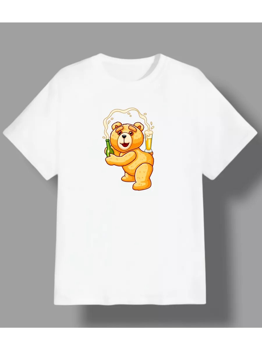 Футболка медведь с пивом