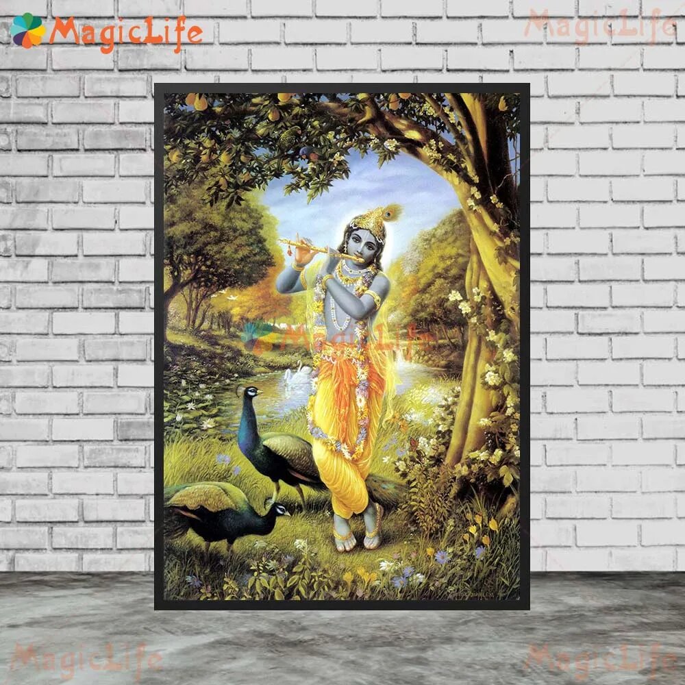 Настенная картина "Нарасимха Кришна" на холсте D, 40X50cm NoFrame