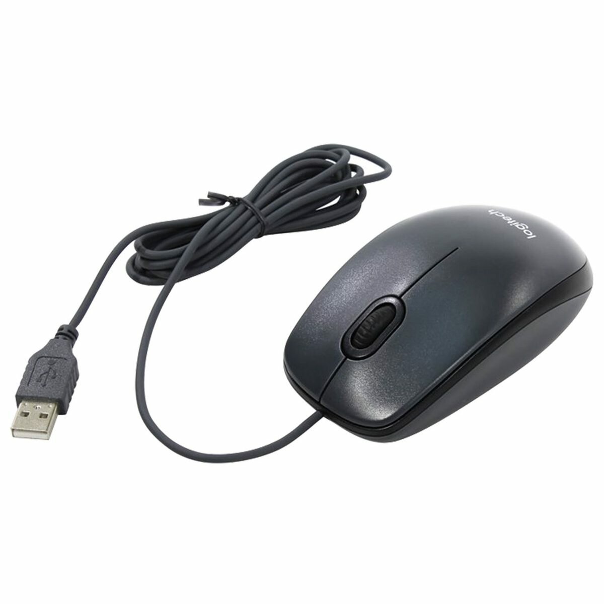 Мышь оптическая проводная Logitech M100, USB, черная (910-001604/910-005003), 20шт.
