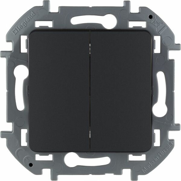 10 шт. Legrand INSPIRIA Антрацит Выключатель двухклавишный 10 AX - 250 В, 673623