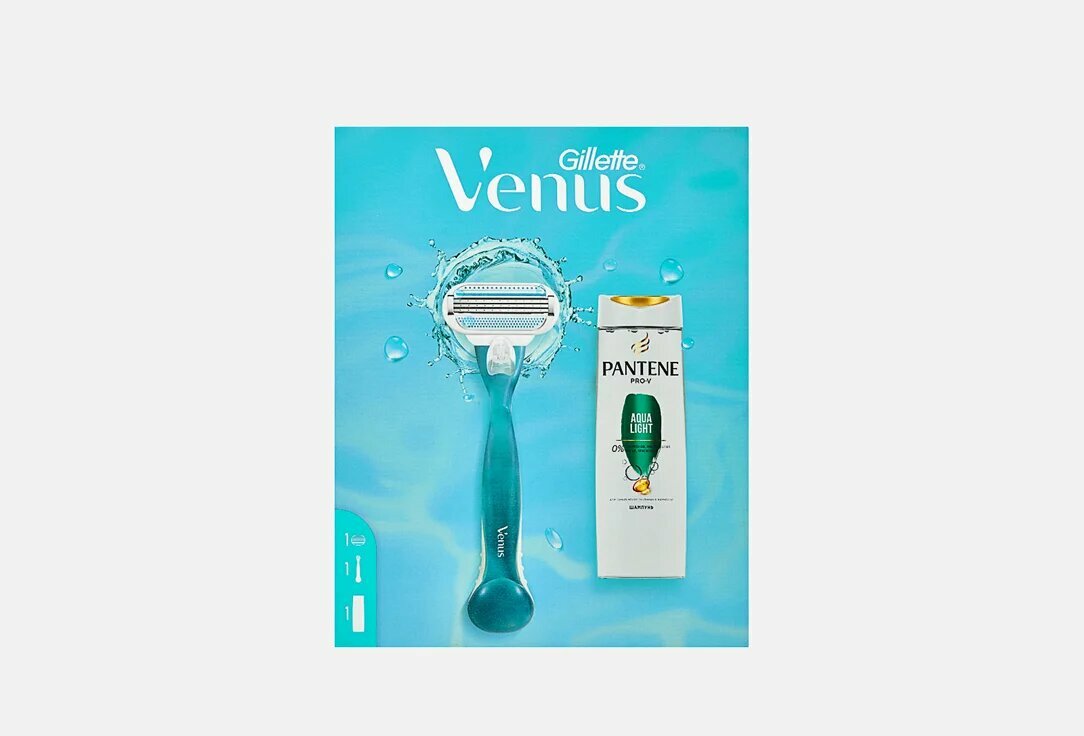Gillette Venus Smooth с 1 сменной кассетой (уже надета на станок), Шампунь PANTENE Pro-V Aqua Light 250 мл