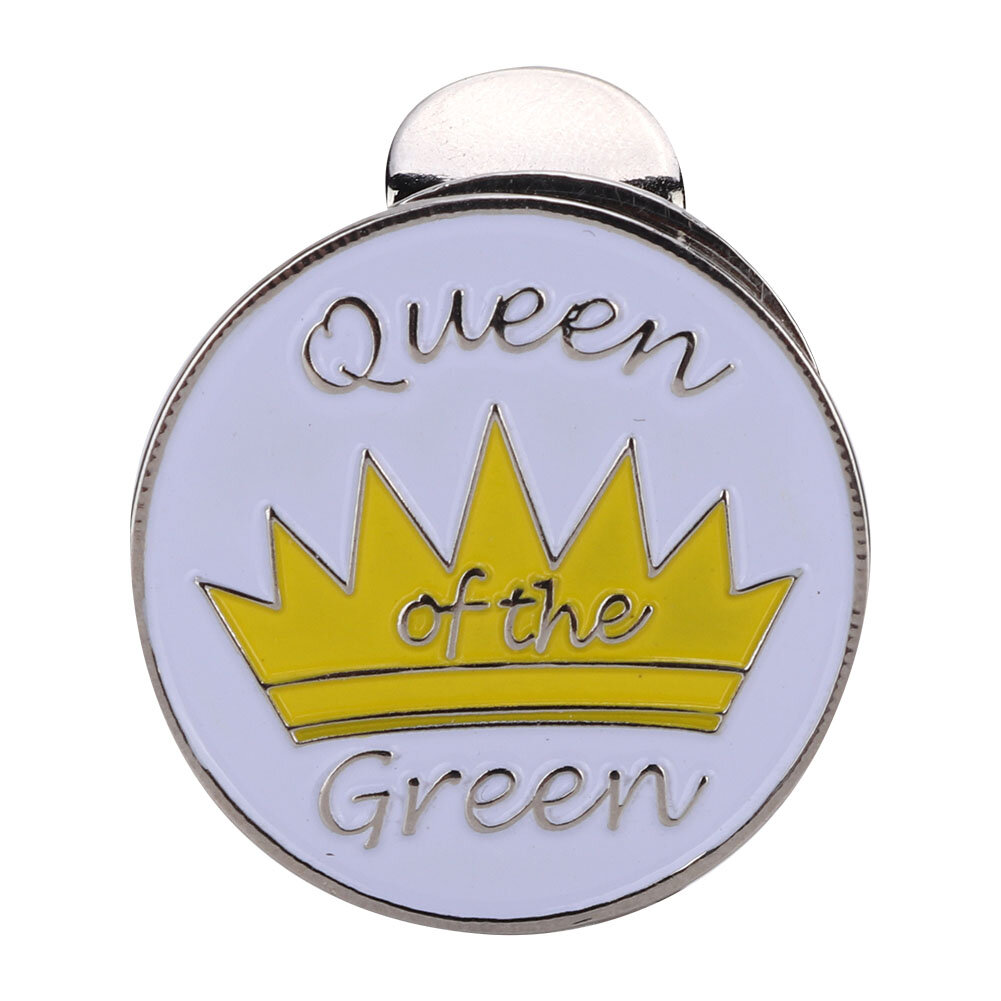 Металлическая магнитная кепка для гольфа с зажимом для козырька и маркером мяча (желтая корона)