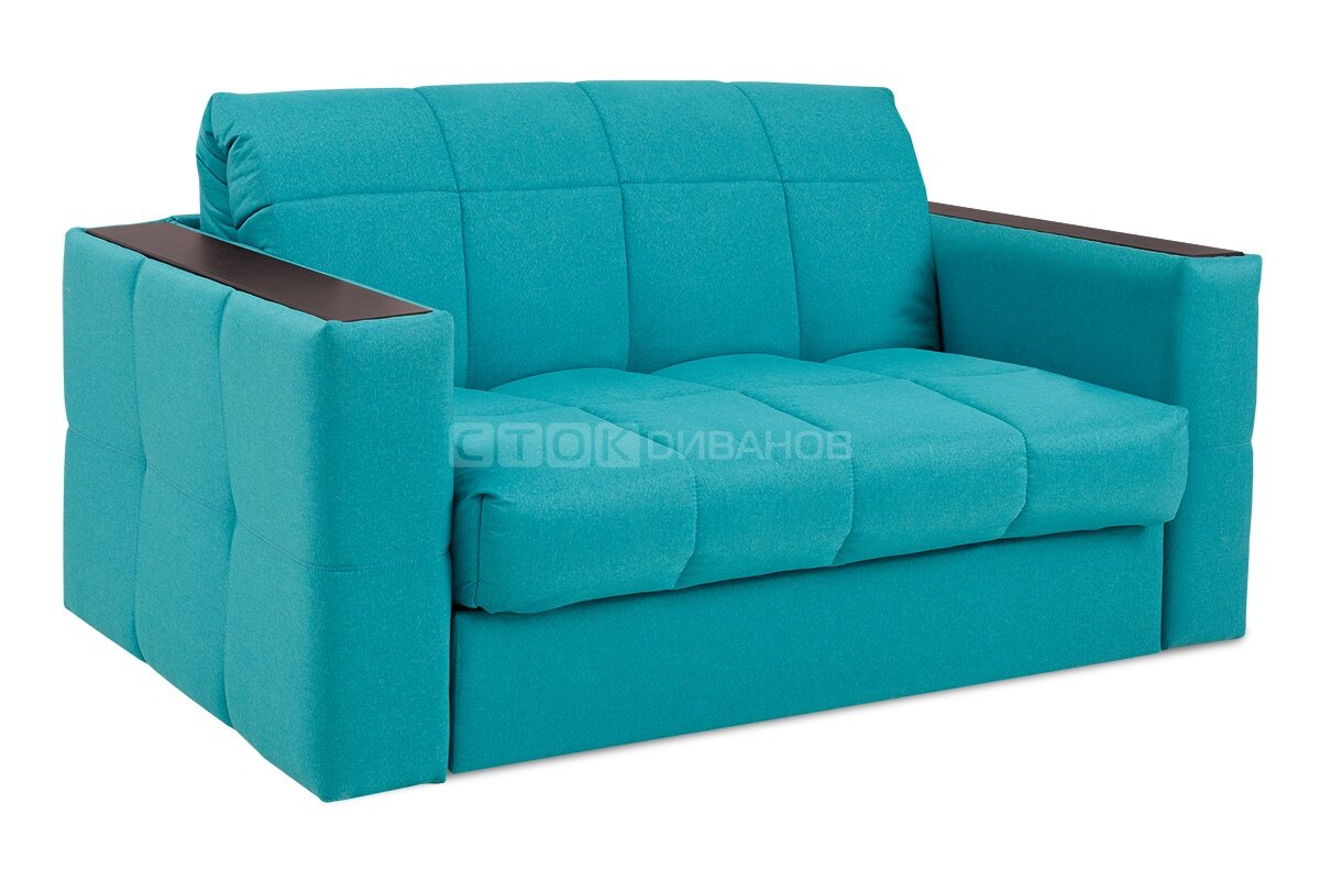 Диван Сток Диванов Альберт, бирюзовый велюр, 155 см, механизм аккордеон на металлокаркасе