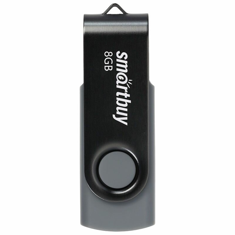 Флеш-накопитель SmartBuy "Twist", 8 GB, USB 2.0, Flash Drive, черный (SB008GB2TWK)