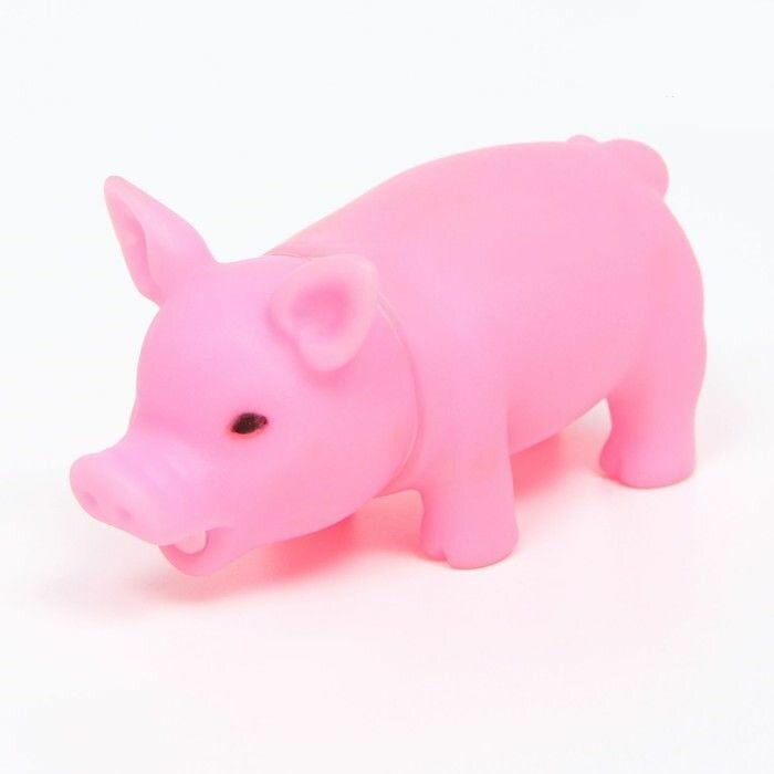 Игрушка для собак Пижон "Маленький поросенок", пищащая, 9 см, бледно-розовая