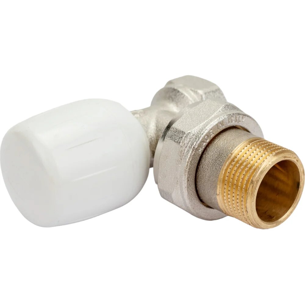 Угловой вентиль ВН 3/4 со сгоном ITAP 394 3/4' регулирующий ручной тип из никелированной латуни с белым флажком