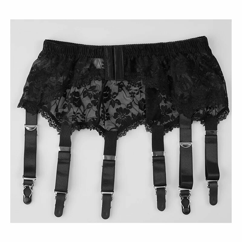 Кружевной пояс для чулок с зажимами L