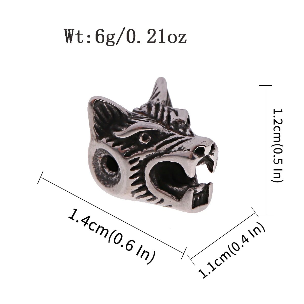 Бусины-шармы YVIESIO JEWELRY ACCESSORIES, волк, викинг, шлем, сталь, 3 шт. BDG002-2
