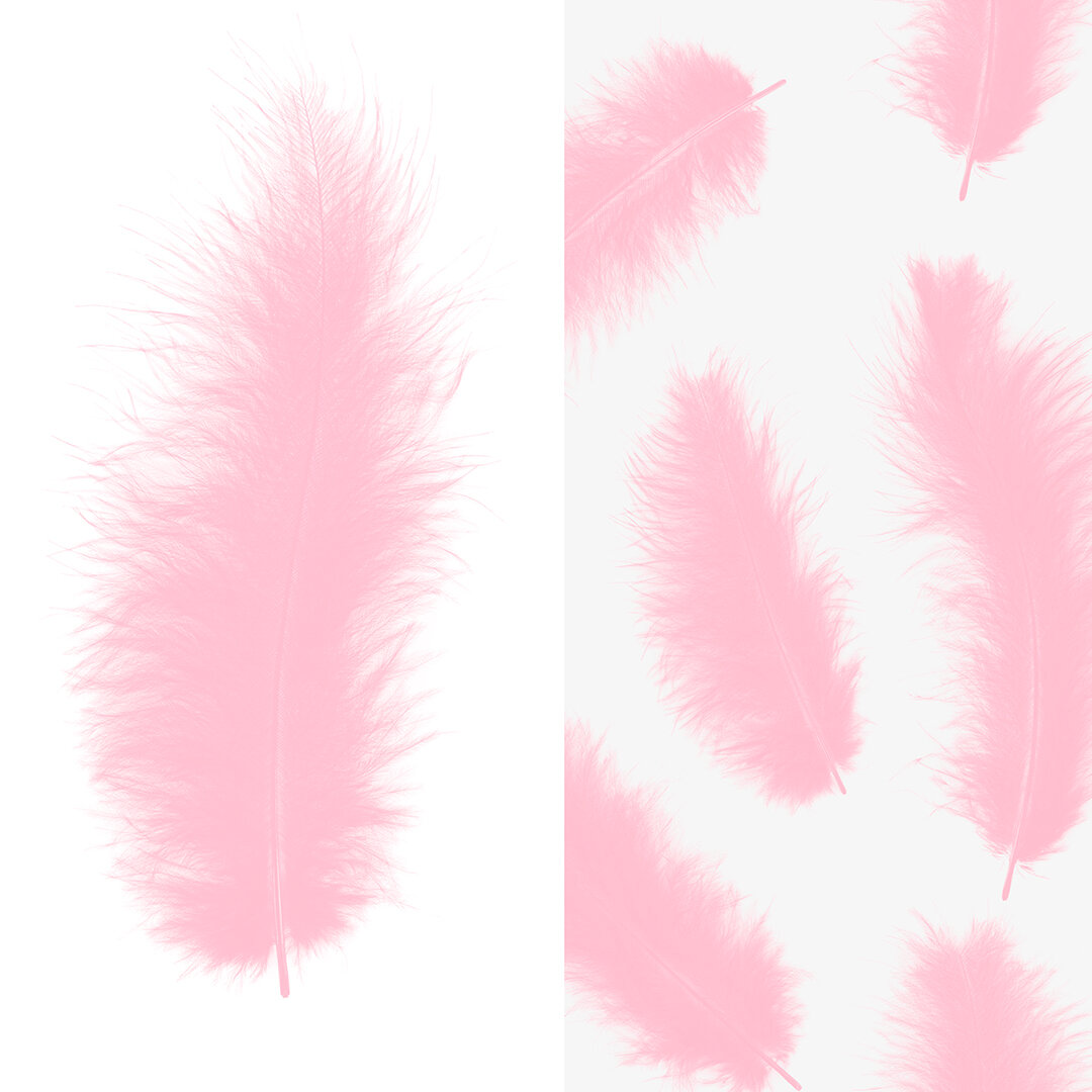 Перья, Премиум, Розовый, 12-15 см, 30 шт.