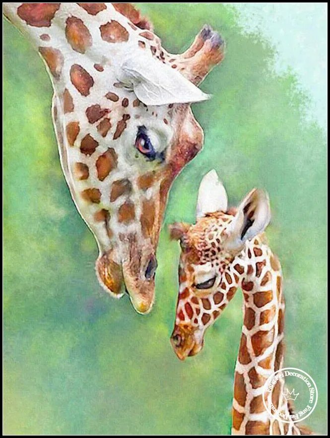 Алмазная мозаика на подрамнике "Художественное фото жирафа" круглые бриллианты 40х50см