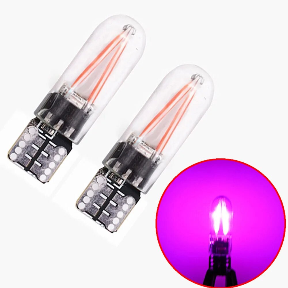 1 пара T10 194 168 W5W COB LED Canbus Стекло Автомобильные продукты Номерный знак Свет Фиолетовая лампа Лампа Тюнинг Внешние аксессуары